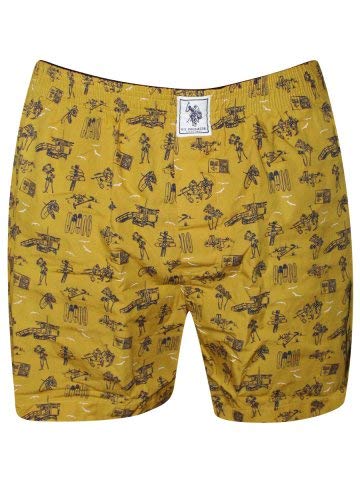 Buy US Polo Association Men's Cotton Boxers (Pack of 1) (i 657_Yellow ...