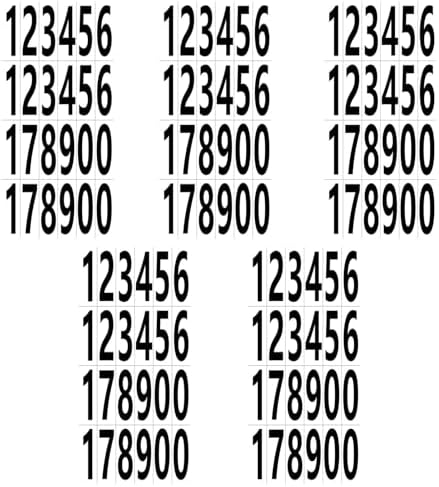 5 Pcs Number Stickers,Sticky Numbers,Black Vinyl Alphabet Number Decals ...