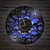 Smotly Vinyl Wall Clock, Skull Shaped with LED Night Light Function ...