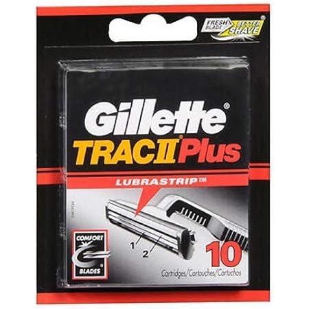 Amazon.com: Gillette TRAC II Plus Mens Razor Blade Refills, 10 Count ...