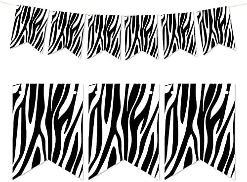 Amazon.com: Andaz Press Hanging Pennant Party Banner with String, Zebra ...