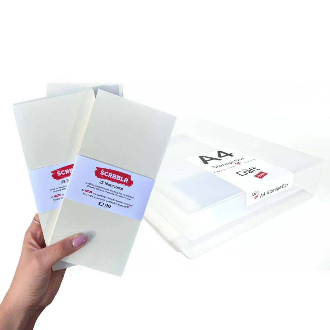 THE CRAFT OUTLET Translucent A4 Plastic Craft Storage Box with Lid Plus ...