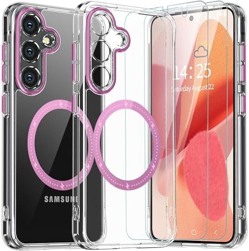Amazon.com: ANTSHARE for Samsung Galaxy S24 Case, S24 Clear Case Magnetic [Yellowing Resistant ...