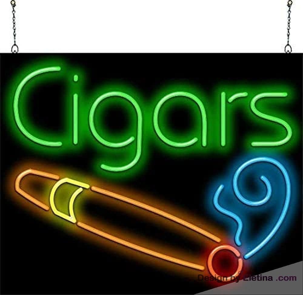 Neon Signs for Wall Decor Cigars With Graphic Sign Neon Glass Tubing ...