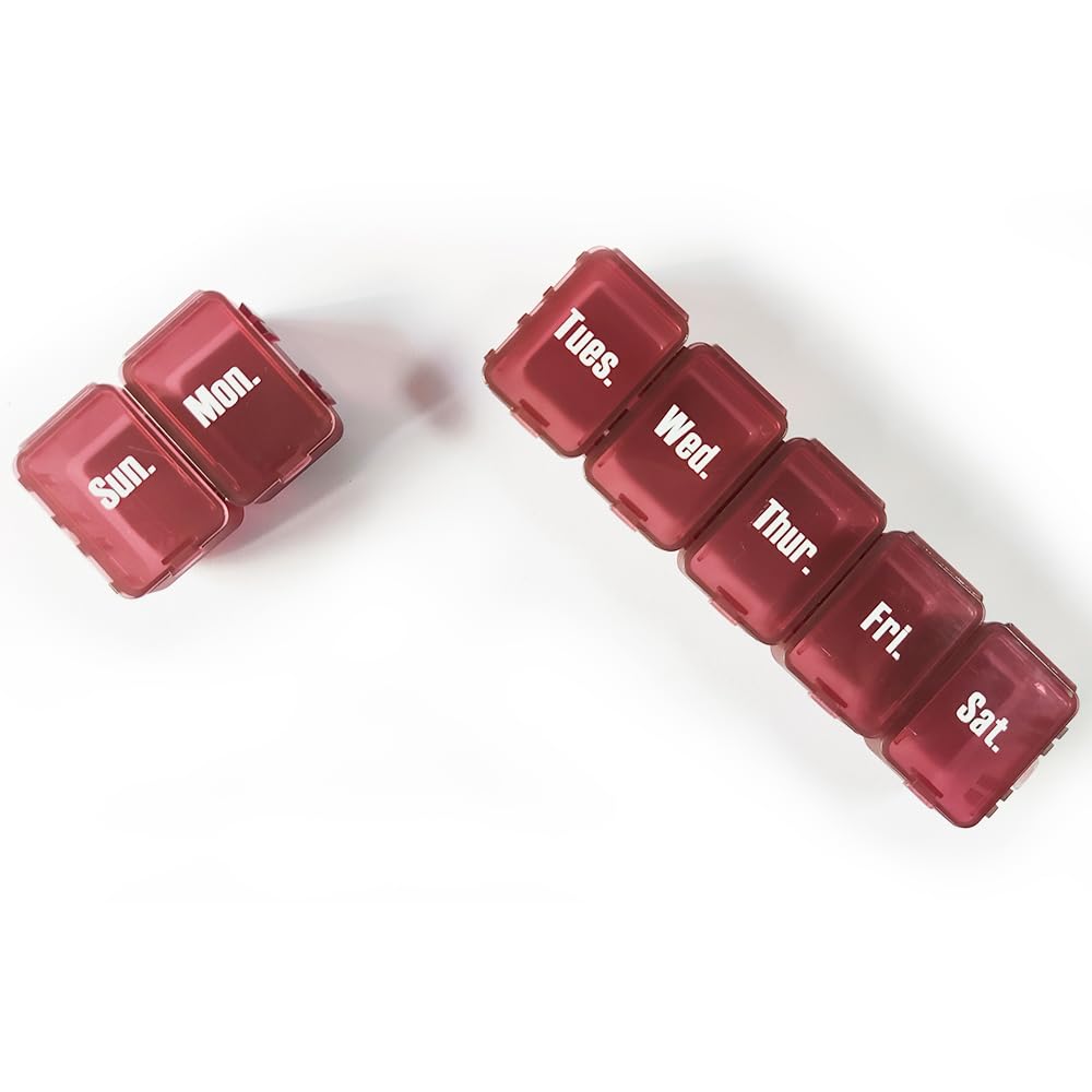 Pill Boxes 7 Day 1 Times a Day with 7 Compartments (Detachable/Combined ...