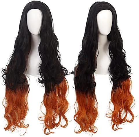 Amazon.com: MoeLoli Kamado Nezuko Cosplay Wig - Demon Slayer Black ...