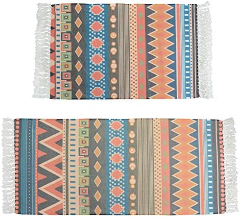 Amazon.com: Pauwer Cotton Area Rug Set 2 Piece 4.2'x2'+3'x2' with ...