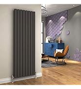 ELEGANT Black Single Panel Radiator 1800 x 272 mm Modern Flat Panel ...