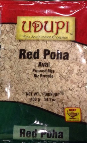 Amazon.com : Red Poha (Flattened Red Rice) Aval 400 Gram by Udupi ...