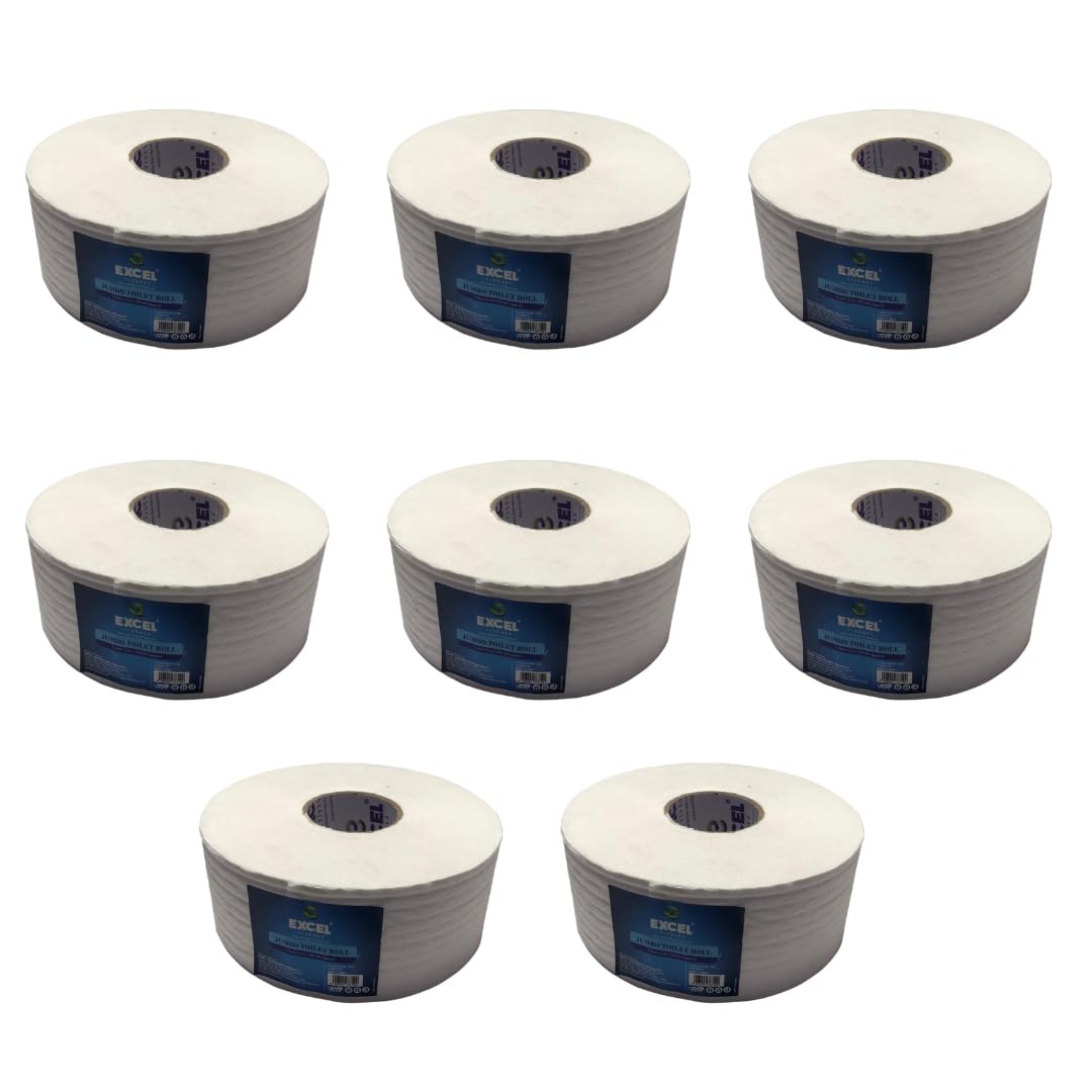 EXCEL TISSUE WASHROOM ROLLS JUMBOO -2 PLY PACK OF 8 ROLLS : Amazon.in ...