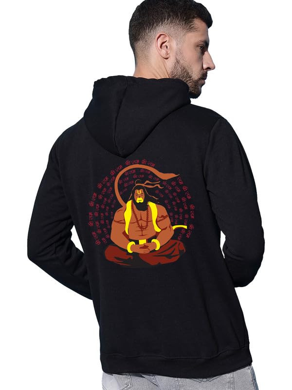 Buy You Forever Trendy Dhyan Hanuman Printed Hoodies with Kangaroo ...