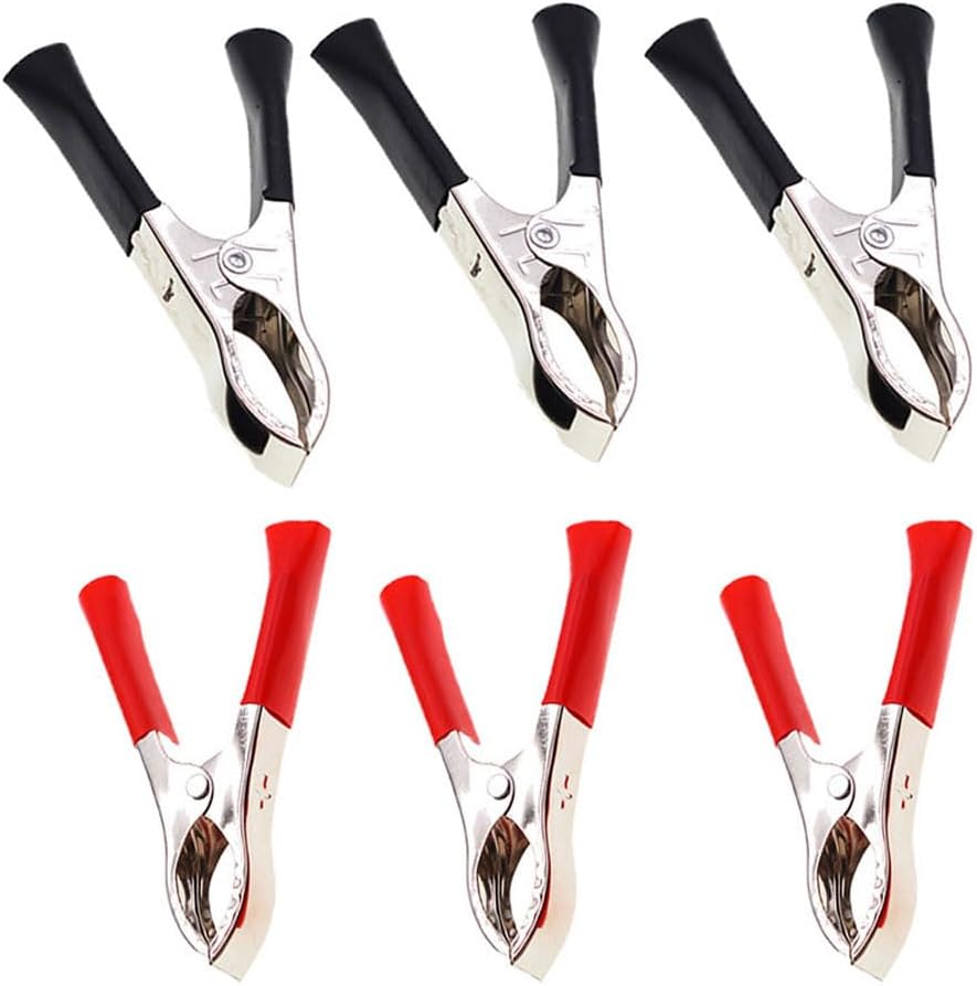 Insulated Alligator Clips Durable Heavy Duty Black & Red Boot Metal ...