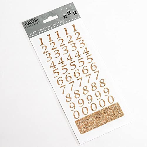 15mm Script Gold Glitter Self Adhesive Sticker Numbers Craft ...
