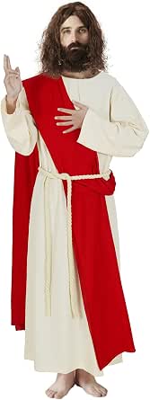 Amazon.com: Xpsivponi Men's Jesus Costume Bible Religious Christ Robe ...
