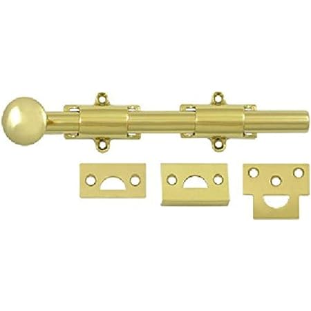 Deltana 8SB3 HD Solid Brass 8-Inch Surface Bolt, Polished Brass ...
