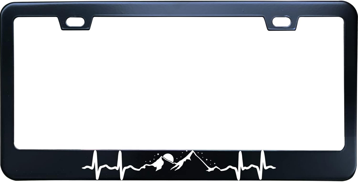 Amazon.com: XHuiZio Heartbeat Moon Star Mountain Camping License Plate ...