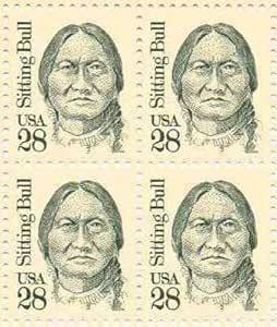 Amazon.com: Sitting Bull Set of 4 x 28 Cent US Postage Stamps NEW Scot ...