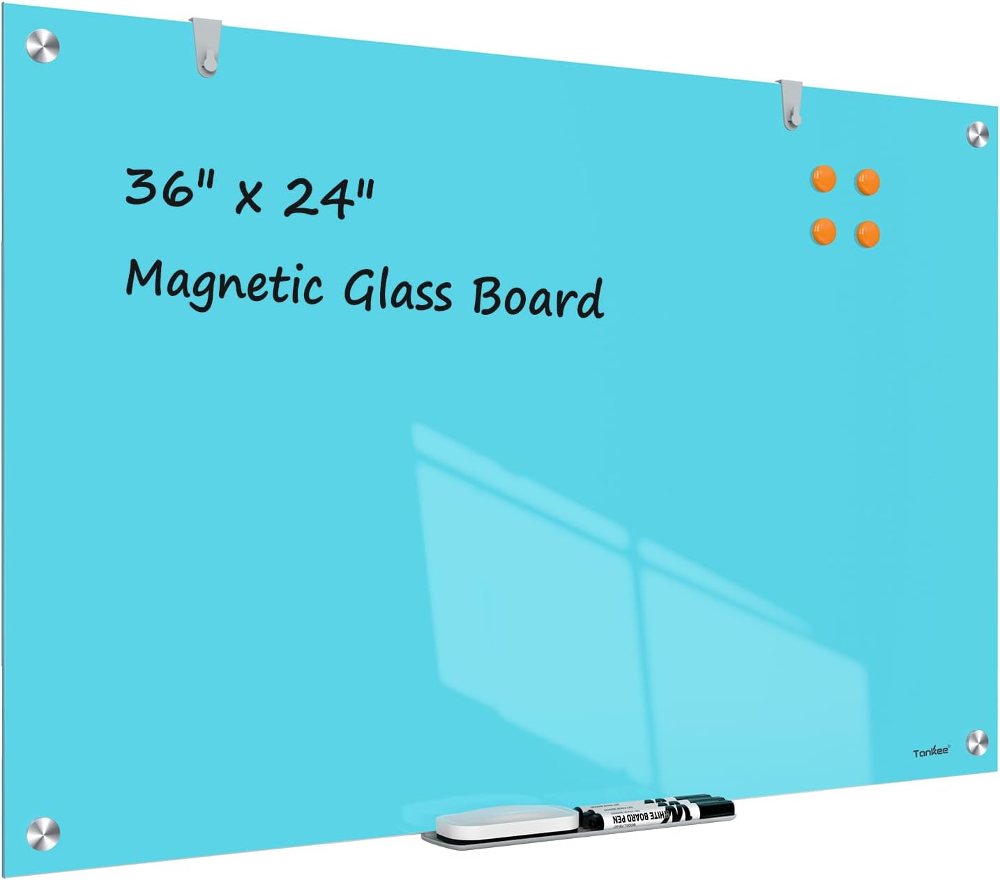 Amazon.com : Glass Whiteboard 6' x 3', Magnetic Glass Dry Erase Board Frameless Wall Mounting ...