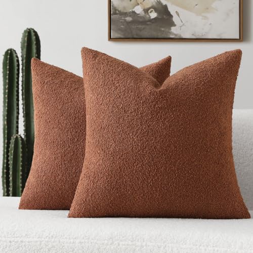 Amazon.com: ZWJD Throw Rust Pillow Covers 22x22 Set of 2 Chenille Fall ...