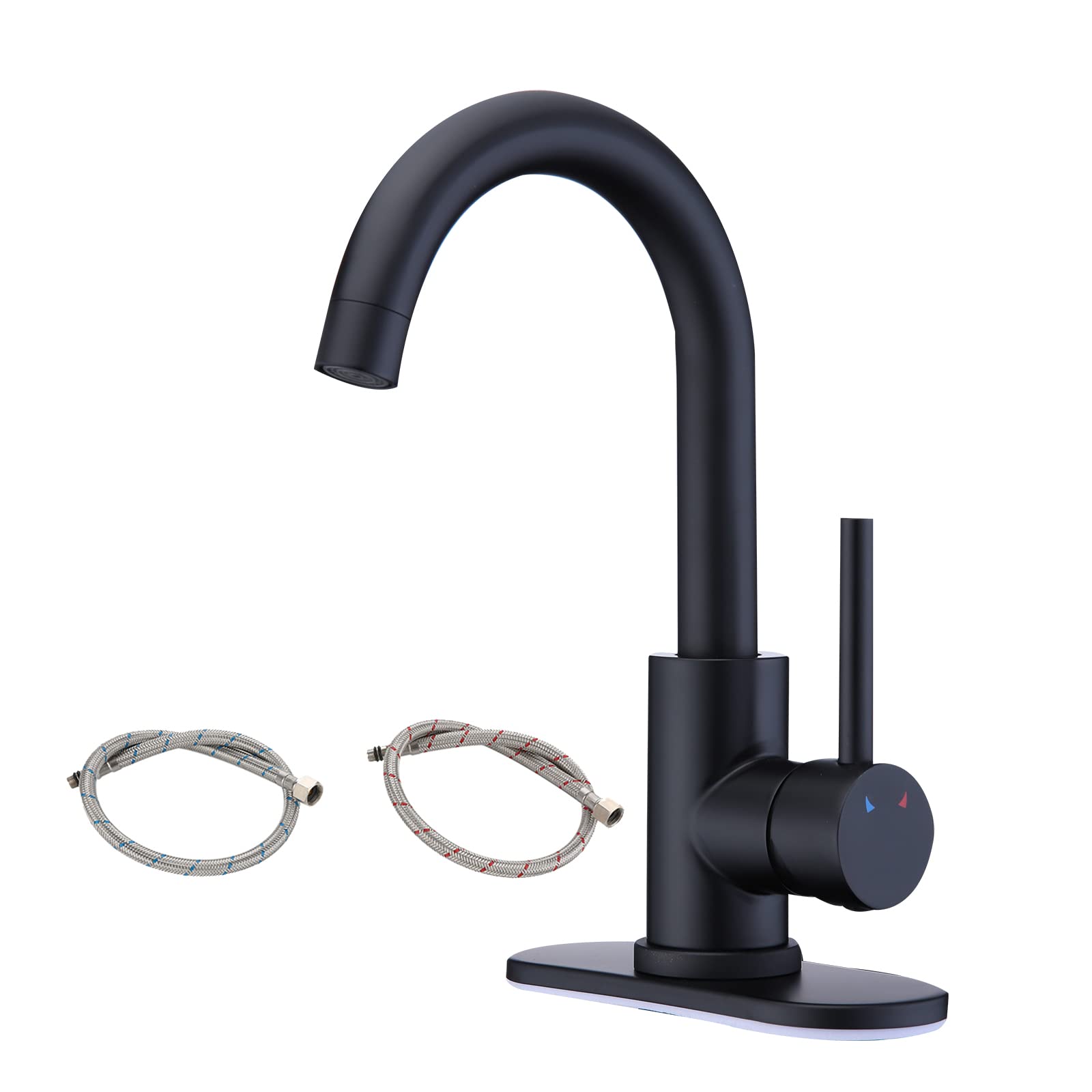 Matte Black Single Handle Bathroom Faucets for Sink 1 Hole, Prep Wet ...