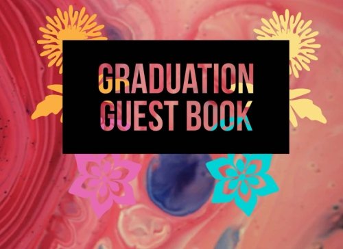 Graduation Guest Book: Marble Floral Graduation Party Guest Book Sign ...