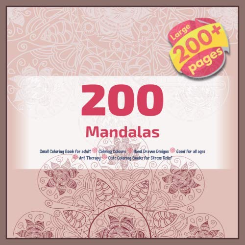 Amazon.co.jp: 200 Mandalas Small Coloring Book for adult - Calming ...