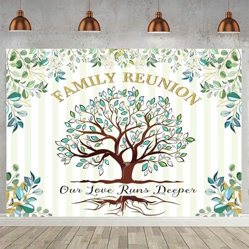Amazon.com : ZTHMOE 72x43inch Fabric Family Reunion Welcome Backdrop ...