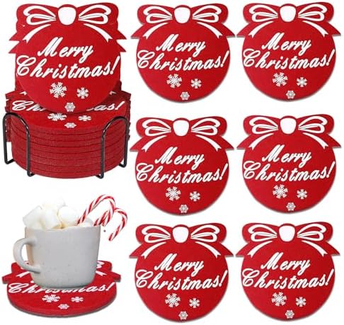 Amazon.com: 12 Pack Christmas Coasters, Christmas Snowflake Coasters ...