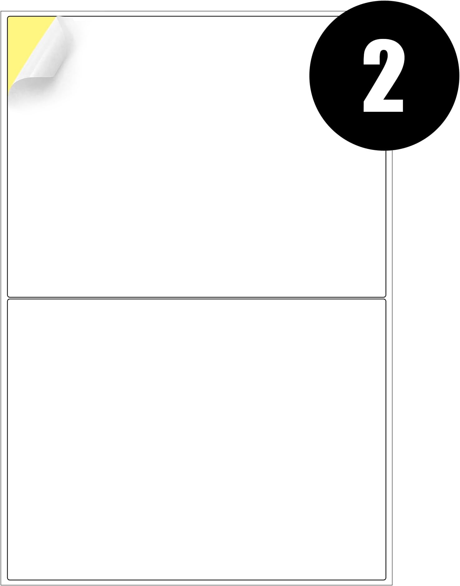 A4 Labels 2 Per Sheet, 20 Sheets 40 Sticky Label, Address Labels ...