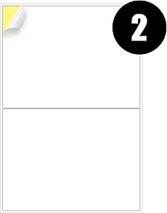 A4 Labels 2 Per Sheet, 20 Sheets 40 Sticky Label, Address Labels ...