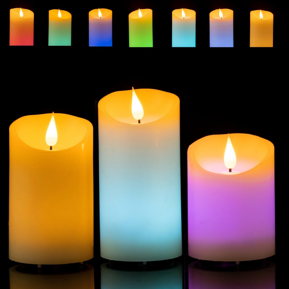 Amazon.com: luzzup 12-Color Changing Flameless Candles, Battery ...