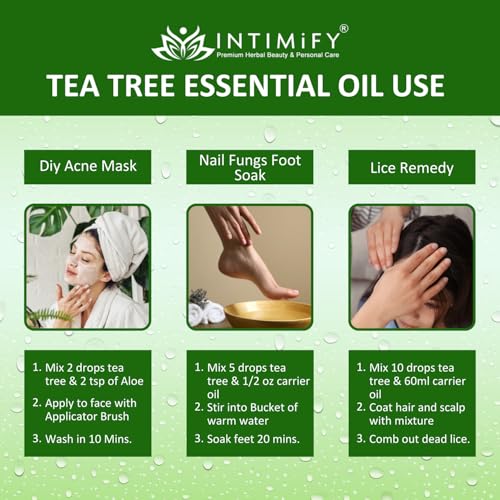INTIMIFY Tea Tree Oil & Rosemary Oil | For Hair Growth, Skin & Face ...
