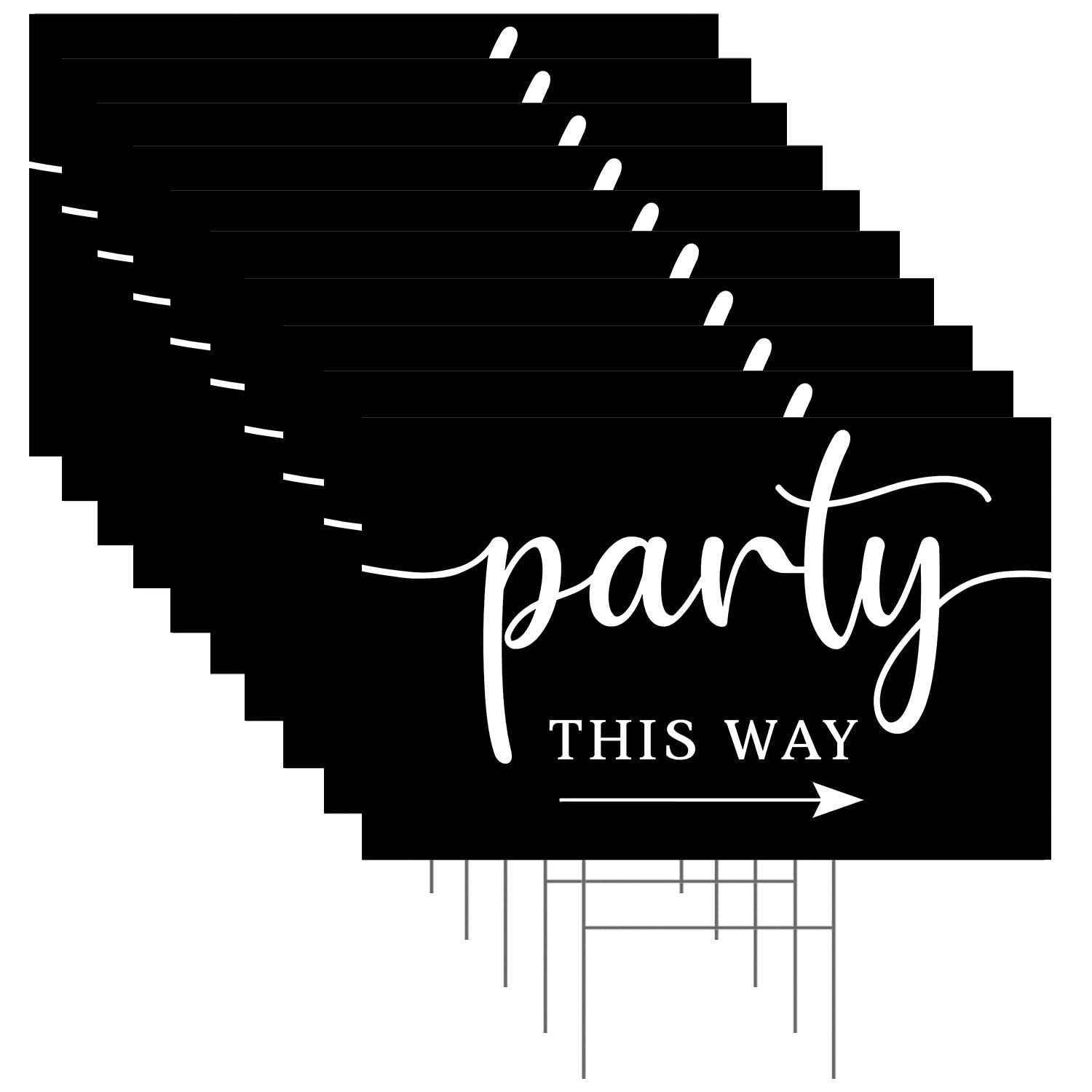 Amazon.com : Party This Way With Arrow Black & White Directional Arrow ...