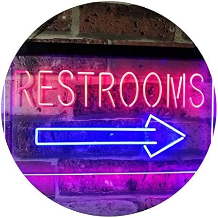 ADVPRO Restroom Arrow Toilet Cafe Bar LED Sign Neon Light Sign Display ...