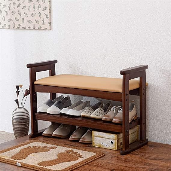 OGESTA Wooden 2 Tier Shoes Rack with Seating : Amazon.in: Home & Kitchen