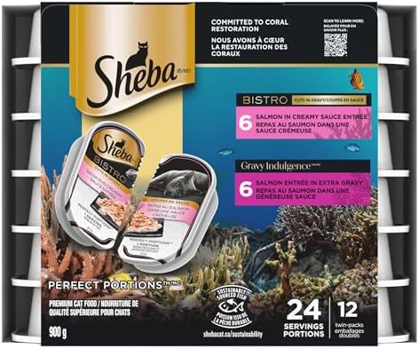 Sheba Perfect Portions Adult Wet Cat Food Bistro Cuts in Gravy Salmon ...