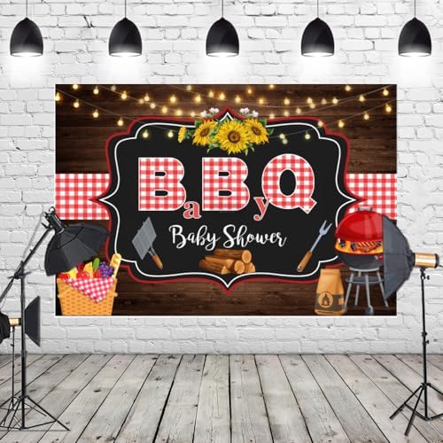 Amazon.com : 7x5ft BBQ Baby Shower Backdrop for Photography BBQ Picnic ...