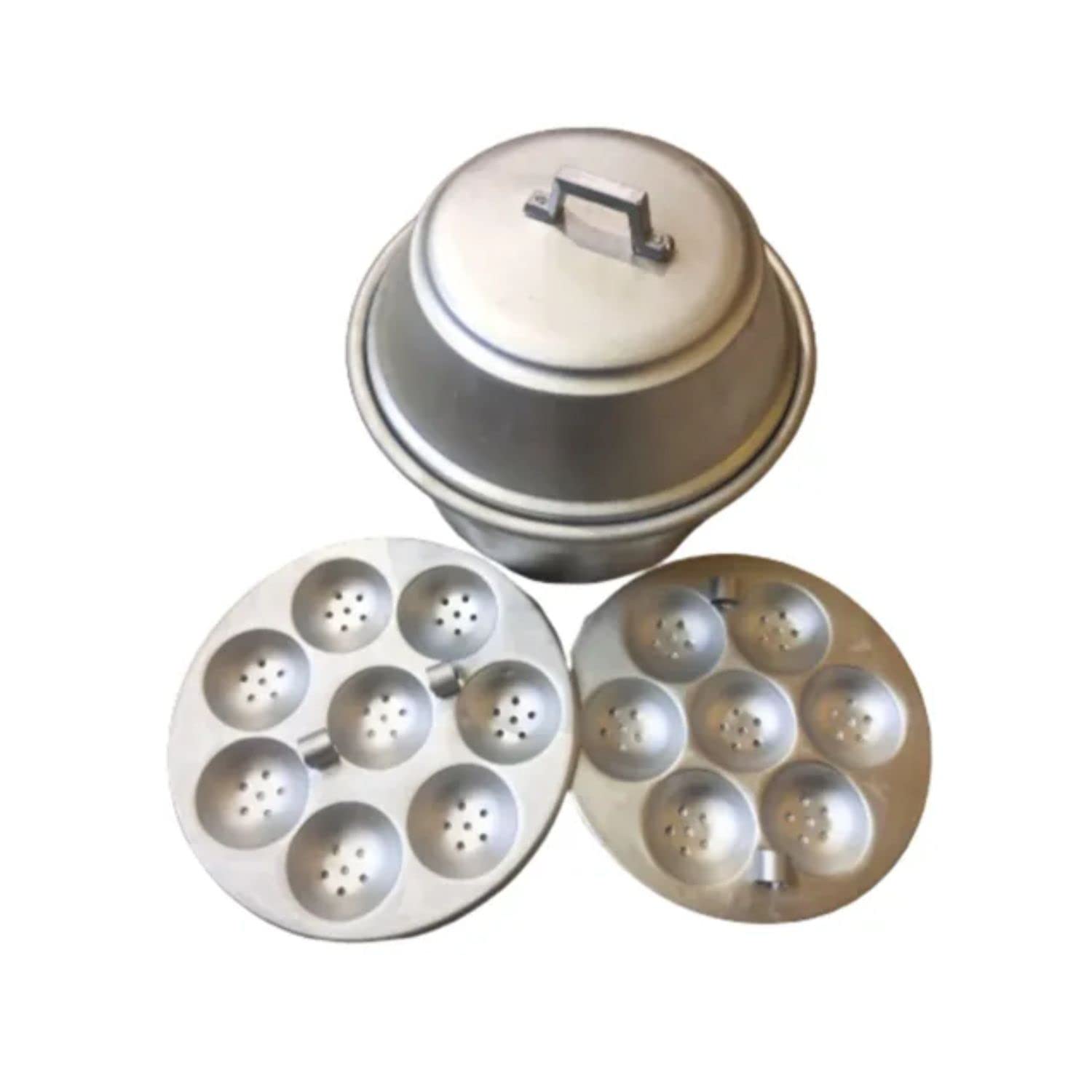 Buy Ammaieesan Aluminium Idli Cooker With 2 Idli Plate,10 Idli pits ...