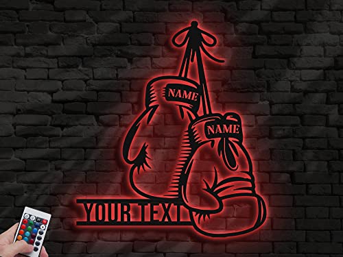 Amazon.com: Personalized Boxer Name Metal Sign With LED Lights, Home ...