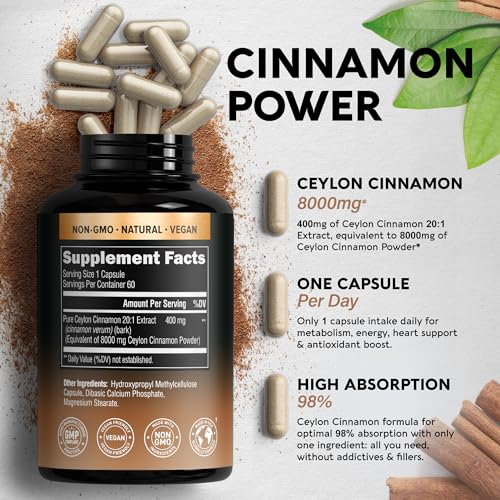 Snapklik.com : Ceylon Cinnamon Capsules - 8000 Mg, Extra Strength ...