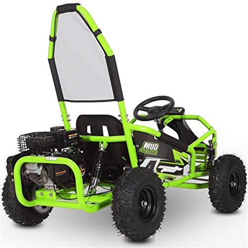 MotoTec Mud Monster 98cc Go Kart Full Suspension Green, Large - Drift Kart