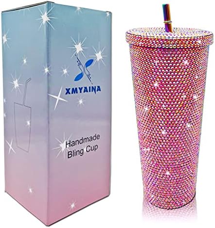 Amazon.com | XMYAINA 26oz Bling Cup Diamond Studded Tumbler Glitter ...