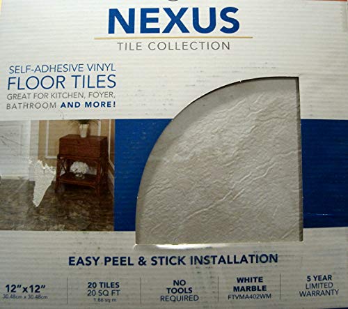 Nexus Self-Adhesive Vinyl Floor Tiles, Box of 20 Tiles for 20 Sq Ft ...
