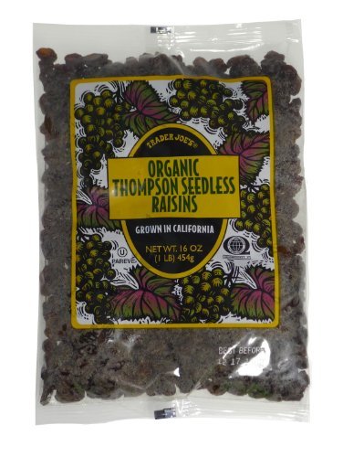 Amazon.com: Trader Joes Organic Thompson Seedless Raisins - 1 lb-SET OF ...