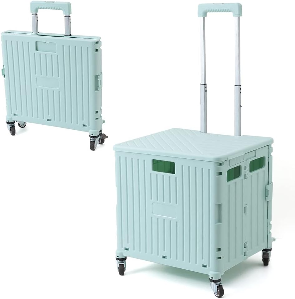 Cheston Fashion Foldable Utility Handcart Shopping Trolley with 4 ...