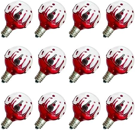 Flicker Flame Light Bulbs 12 Pack G40 Globe Replacement Bulbs Halloween ...