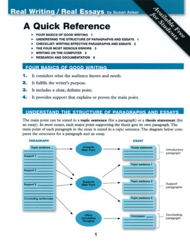 Amazon.com: Quick Reference Card for Real Writing and Real Essays ...