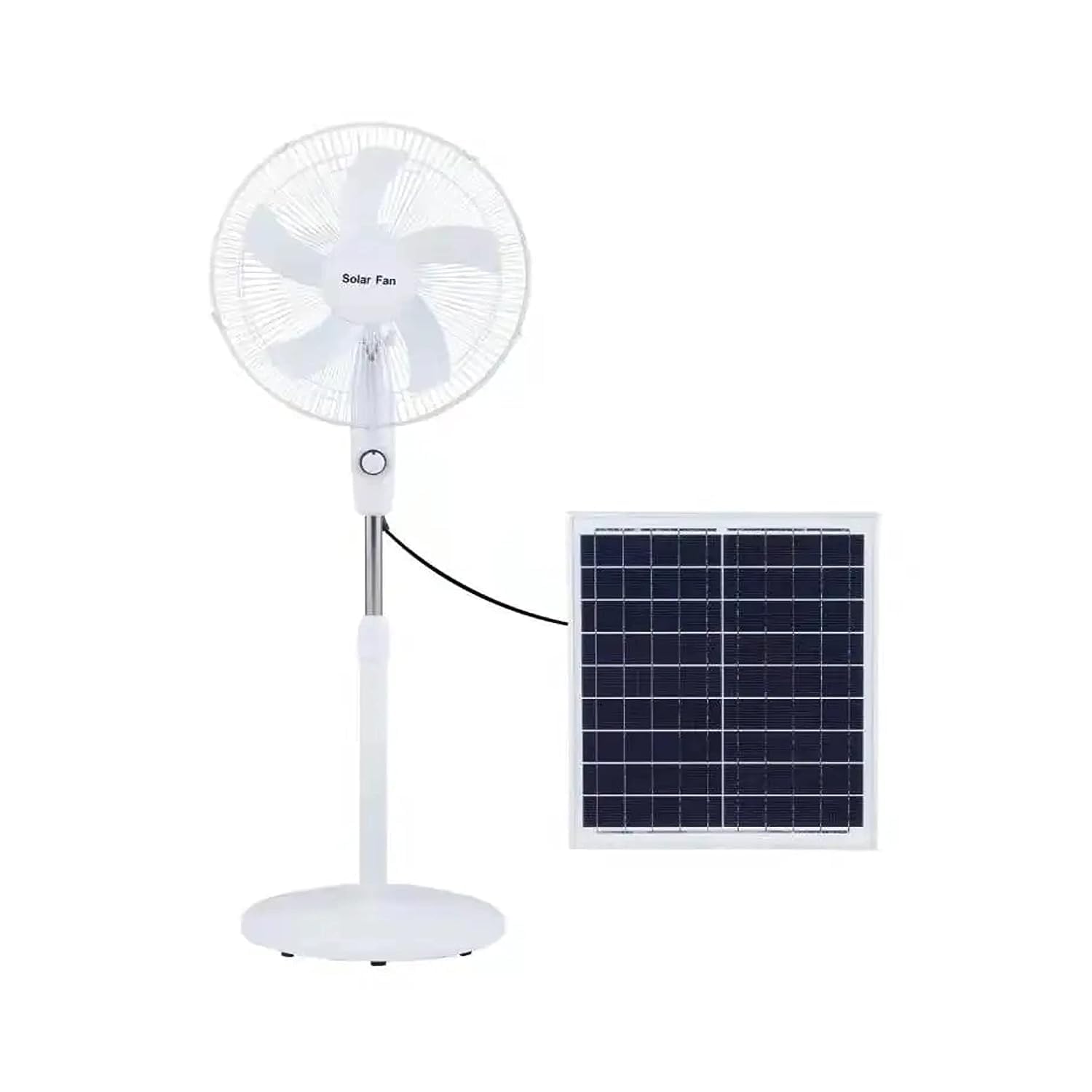 Rechargeable Solar Fan, DC Motor Quiet 16 Inch Pedestal Fan Oscillating ...