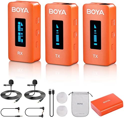 Amazon.com: BOYA Wireless Lavalier Microphone BY-XM6-K2 Noise ...