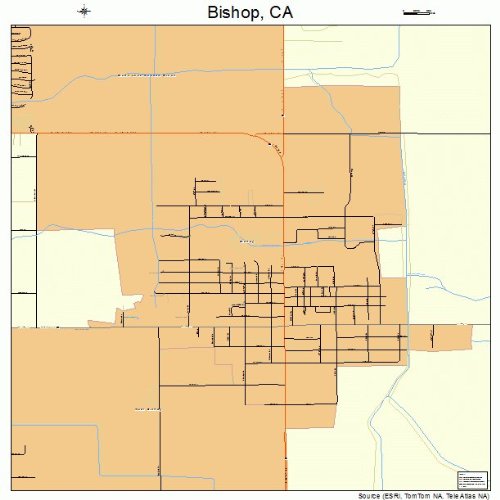 Amazon.com : Large Street & Road Map of Bishop, California CA - Printed ...